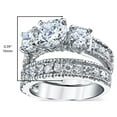 Metal Masters Women's Sterling Silver Bridal Set Engagement Ring, Cubic Zirconia Size 7 ...