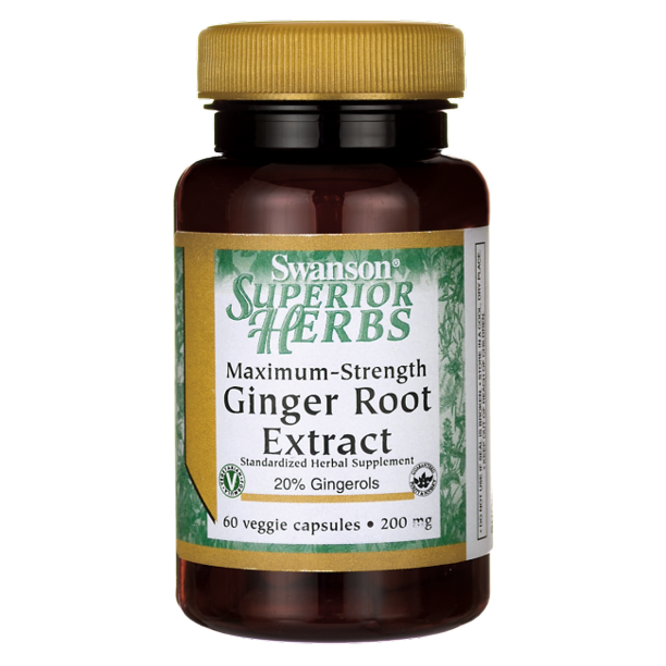 Swanson Maximum Strength Ginger Root Extract 200 mg 60 Veggie Capsules ...