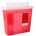 Medline Biohazard Patient Room Sharps Containers, 5 Qt, Translucent Red ...