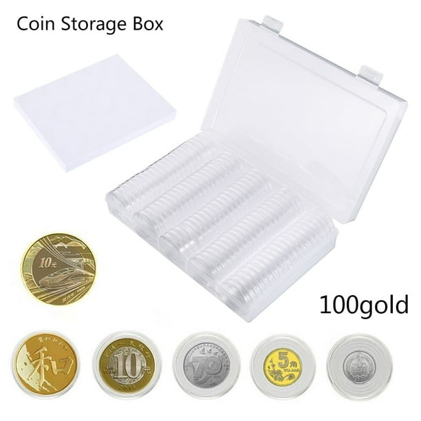 POINTERTECK 100 Pieces 30mm Silver Coin Holder Clear Coin Capsules ...