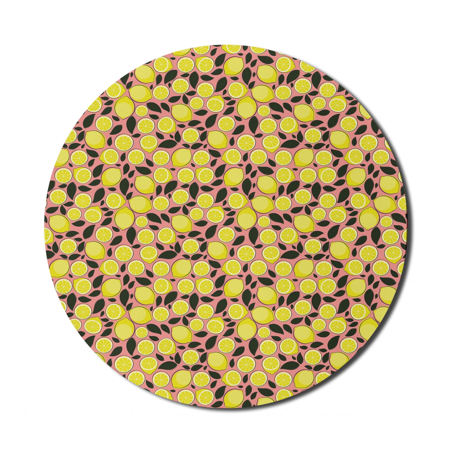 Lemons Mouse Pad for Computers, Abstract Citrus Leaves Rhythmic Fruits ...