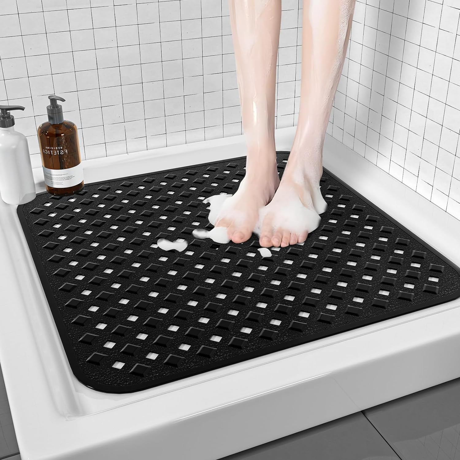 Click here for Neunwolken Square Shower Mat Non Slip Anti Mould-5... prices