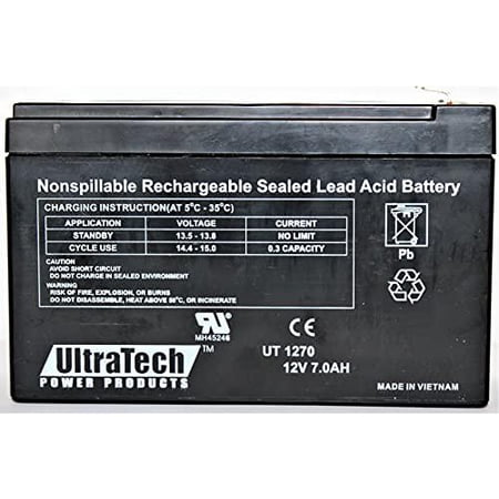 ultratech ut1270 12v 7 ah sealed lead acid alarm battery ut-1270 ...