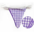 32Ft purple gingham pennant banner. Fabric triangular flags, ideal for ...
