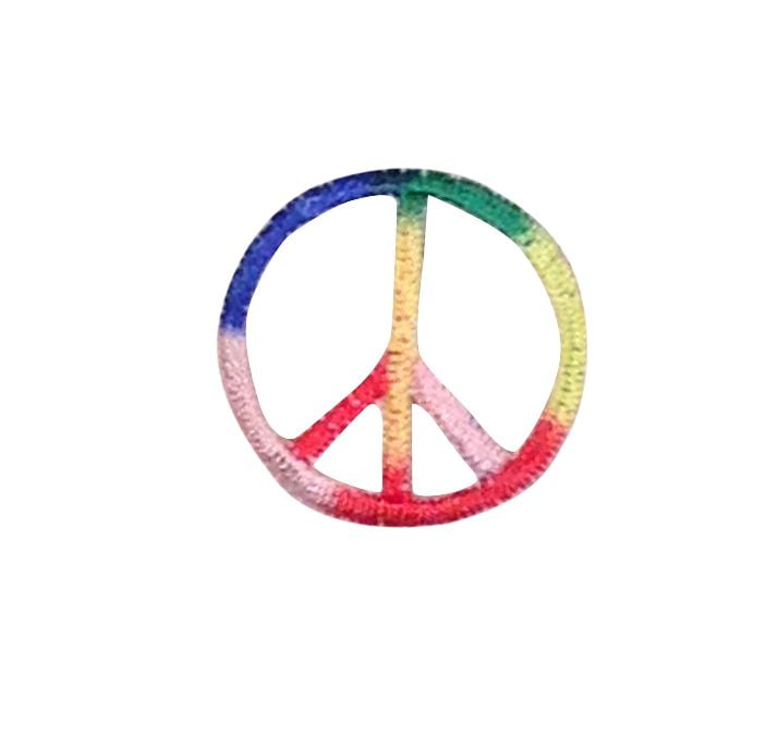 Small/Mini - Multi-colored Rainbow Peace Sign - Iron on Applique ...