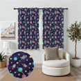 Astronaut and Earth Blue Pattern Blackout Curtains,Triple Weaved Fabric ...