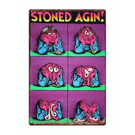 1970s Stoned Agin metal tin sign vintage style reproduction 12 x 8 ...