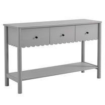 DecMode 47" x 30" Black Metal Geometric Console Table with Stacked ...