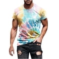 cllios Men's Tie Dye Shirt Hipster Hip Hop Short Sleeve T Shirts Big ...