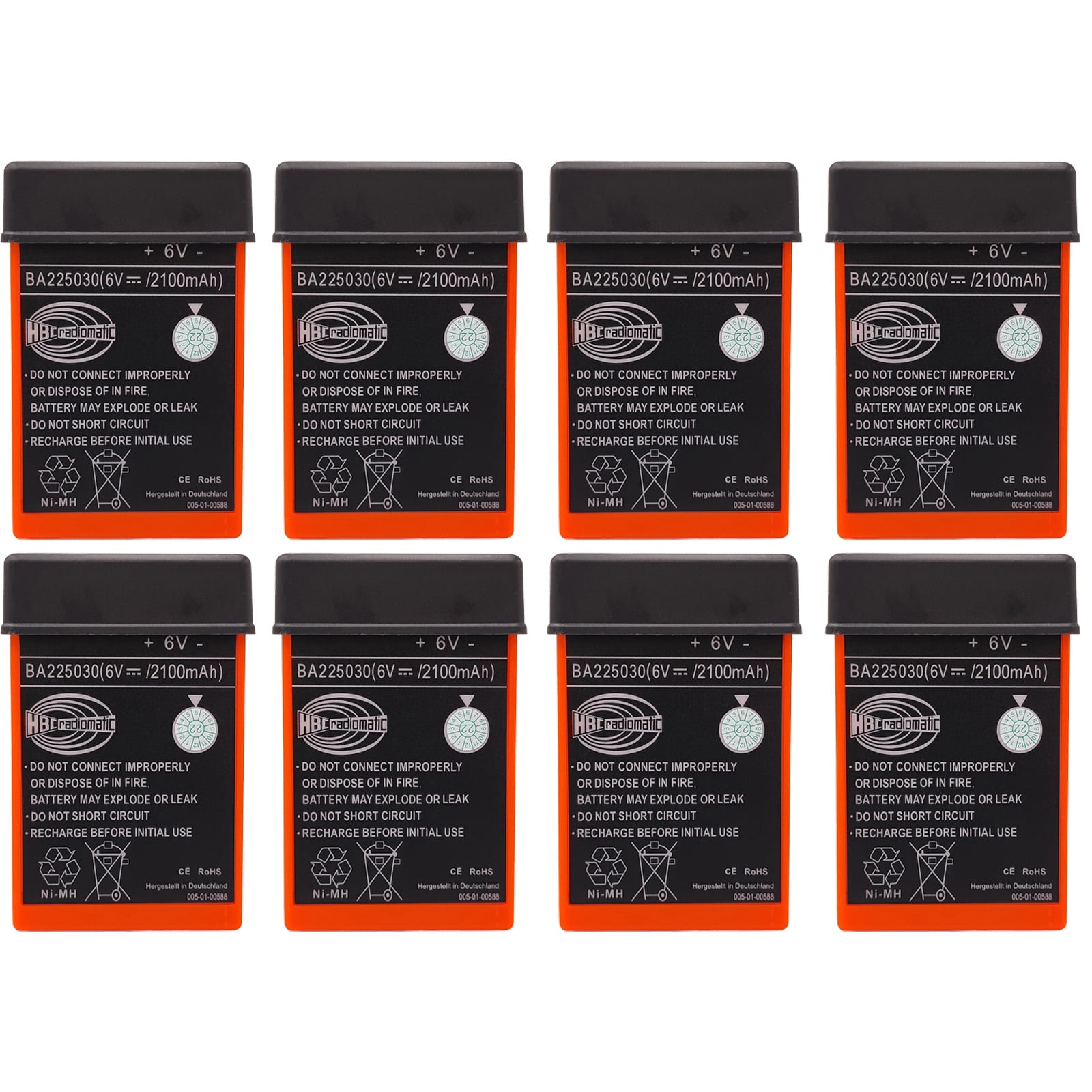 8 PCS 6V 2100mAh BA225030 Ni-Mh Rechargeable Battery HBC Radiomatic ...