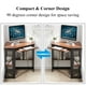 VECELO Corner Computer Desk with Keyboard Tray and Storage Shelf ...