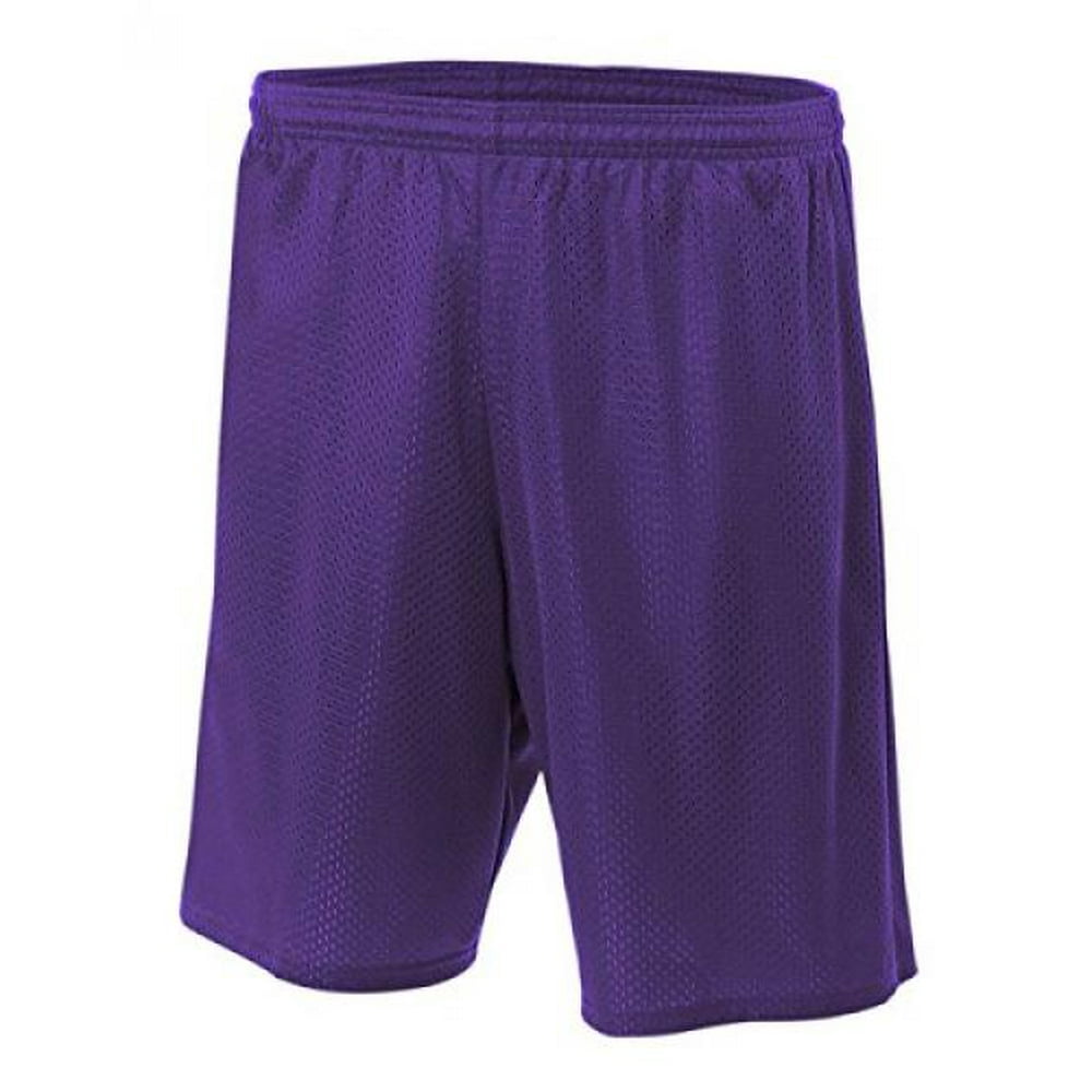 A4 - A4 7" Lined Tricot Mesh Shorts, Purple, Large - Walmart.com ...