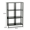 Household Essentials 6 Cube Storage Wall Unit, Wood Grain & Metal Mesh ...