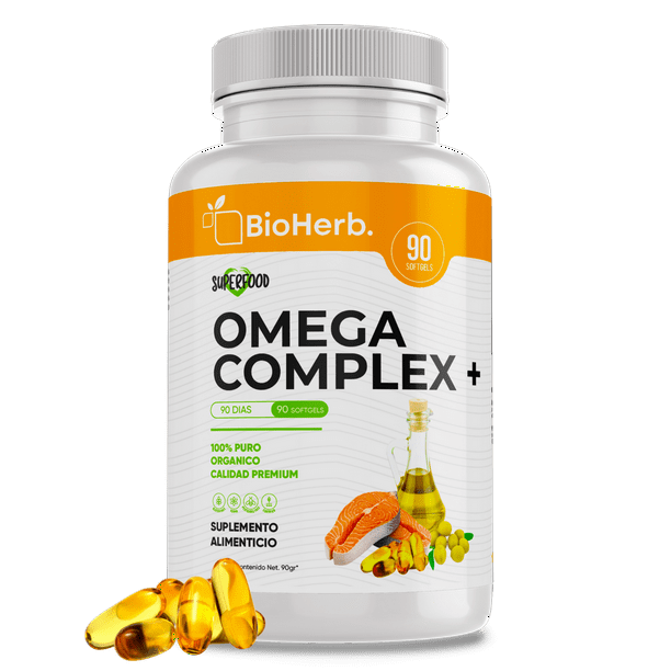 Omega Complex + 3 6 y 9 100% Puro BioHerb 90 Cápsulas 1000mg | Walmart en línea