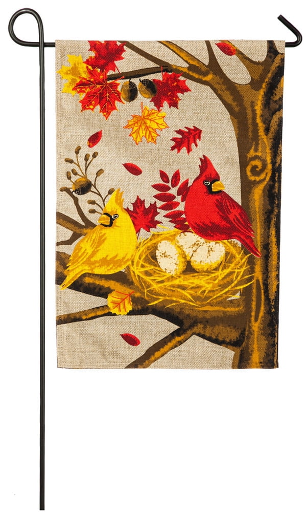 Evergreen Fall Cardinals Burlap Garden Flag, 12.5 x 18 inches - Walmart.com
