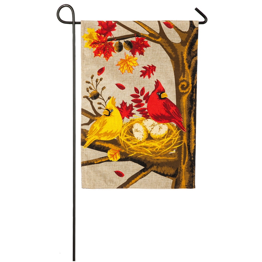 Evergreen Fall Cardinals Burlap Garden Flag, 12.5 x 18 inches - Walmart ...