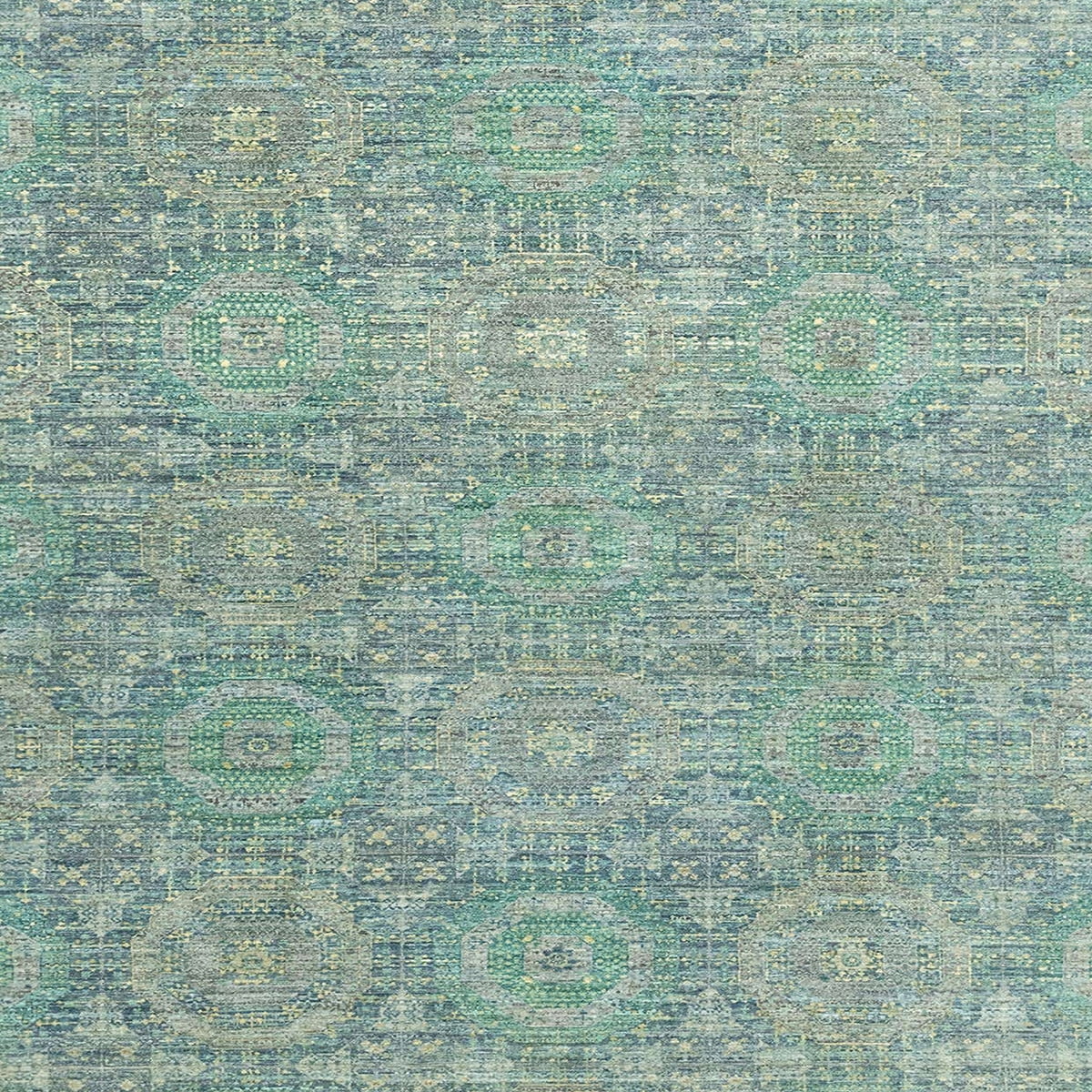 Ahgly Company Indoor Square Abstract Green Abstract Area Rugs, 6 ...