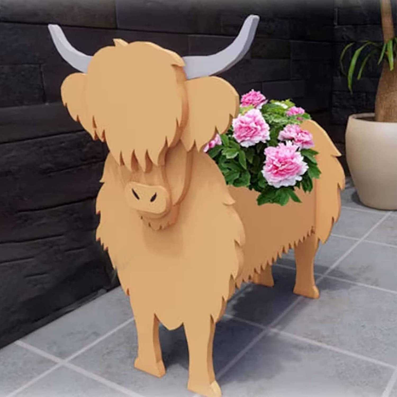 Fymlhomi Cute Milk Cow Garden Flower Pot Planter,Garden Pots PVC Flower ...