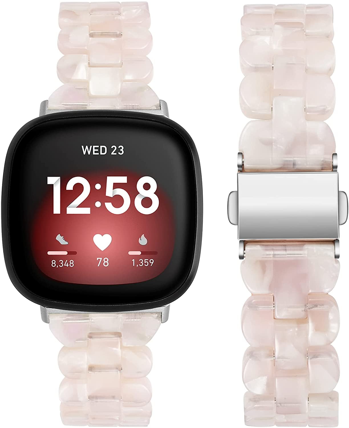 TOYOUTHS Slim Resin Bands Compatible with Fitbit Sense Bands Women ...