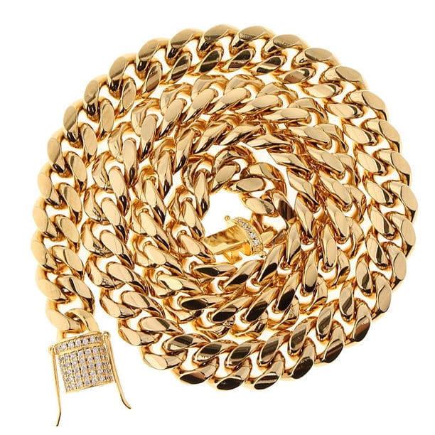Cadena de eslabones cubanos de hip Hop Sunnimix Acero inoxidable 24x4.7 ...