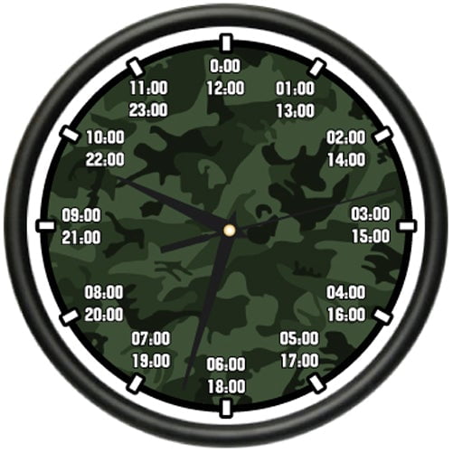 MILITARY TIME Wall Clock army navy marine air force time timing gift ...