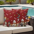 Cartoon Puppy Outdoor Pillow Covers Set of 2 Dag Paw Print Bone Balls ...
