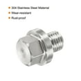 Uxcell M8x1 Male Plug Stainless Steel Thread Hex Head Socket Solid Pipe ...