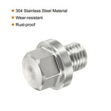 Uxcell M8x1 Male Plug Stainless Steel Thread Hex Head Socket Solid Pipe ...