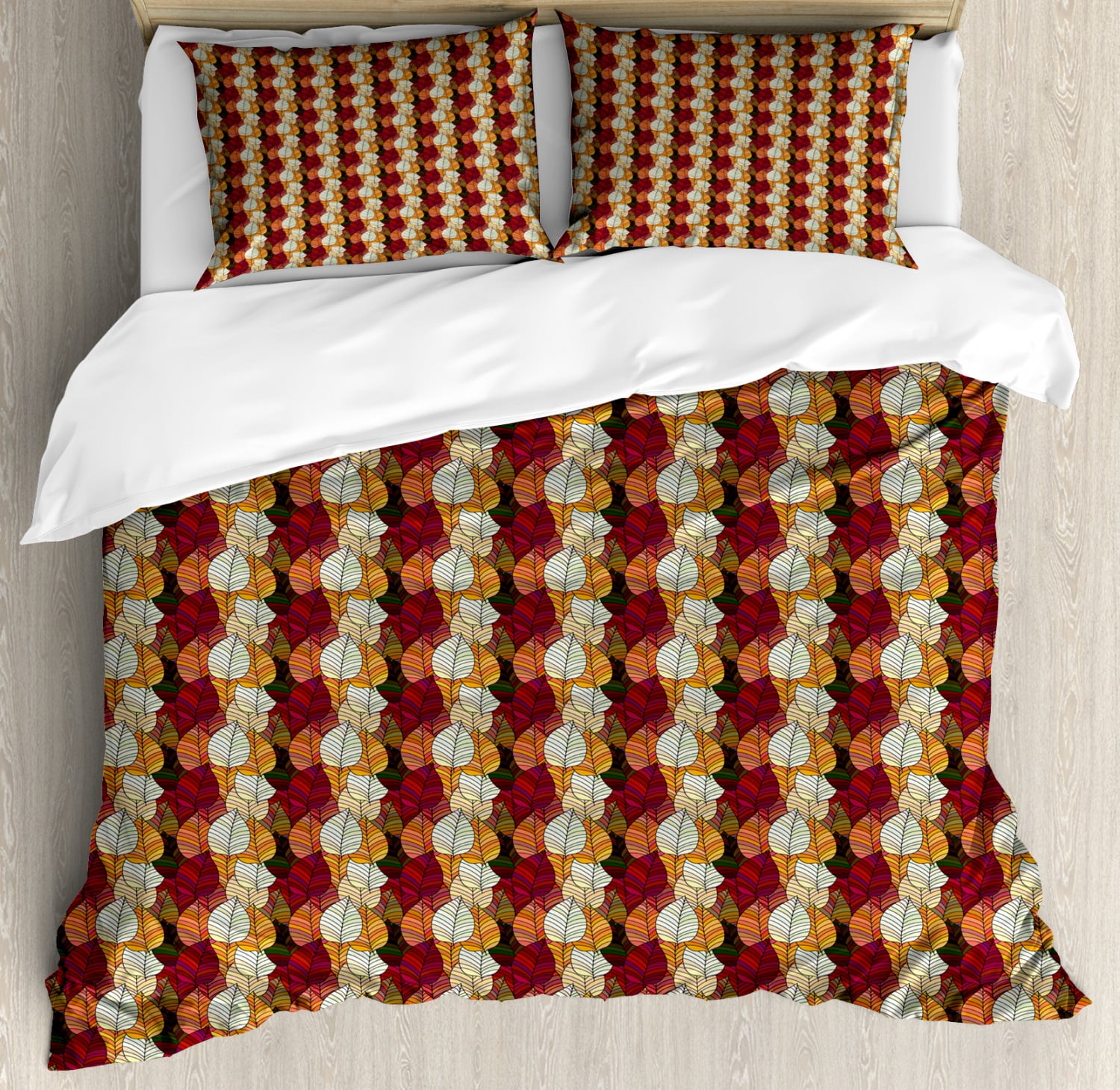 Fall Leaves Duvet Cover Set King Size, Graphical Interpretations of ...