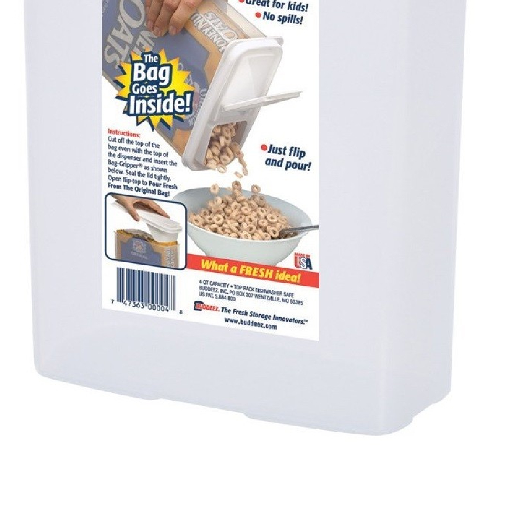 Buy Buddeez Bag-in Cereal Dispenser Container 4 Quart Storage Flip Top ...
