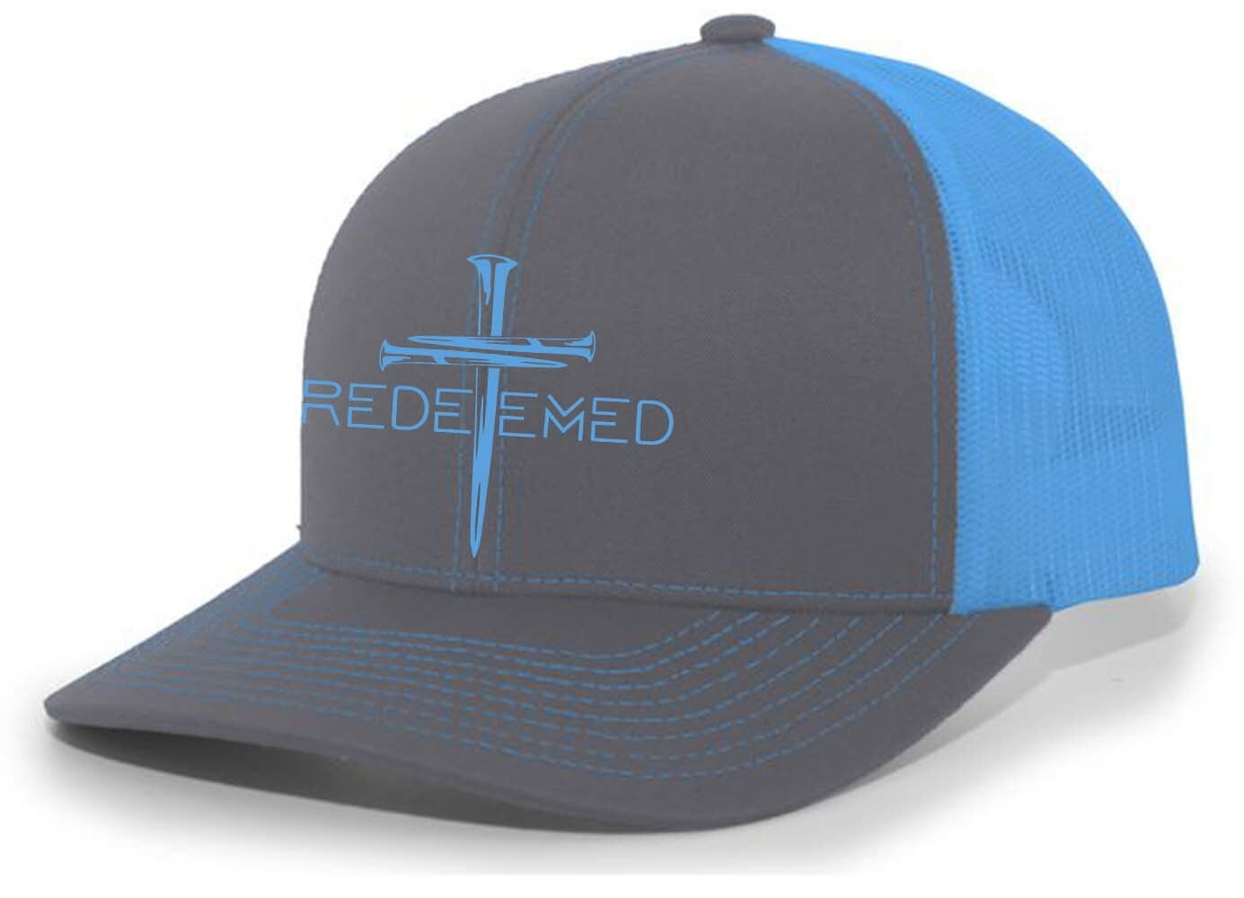 Christian Redeemed Cross Nails Mens Embroidered Mesh Back Trucker Hat ...