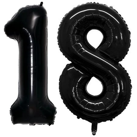 HTOOQ 42 Inch Gold Number 18 Balloon,Jumbo Foil Helium Balloons for ...
