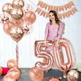 YANSION 50th Birthday Decorations for Women, Rose Gold Birthday Party ...