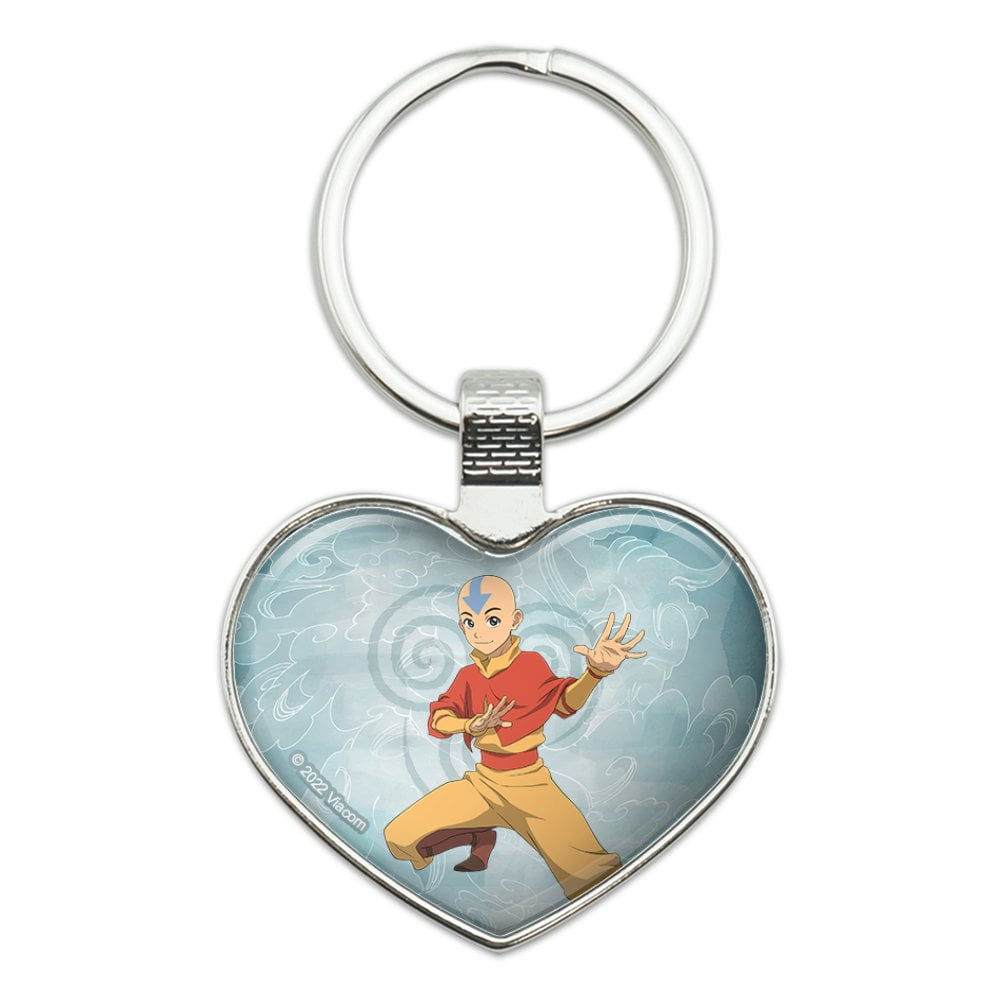 Avatar the Last Airbender Aang Keychain Heart Love Metal Key Chain Ring ...