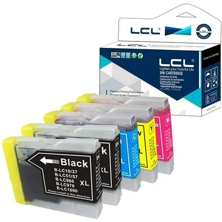 LCL Compatible for Brother LC51 LC51BK LC51C LC51M LC51Y (5-Pack 2Black ...
