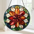 Blooming Lotus Mandala Style Stained Glass Suncatcher Window Hanging ...