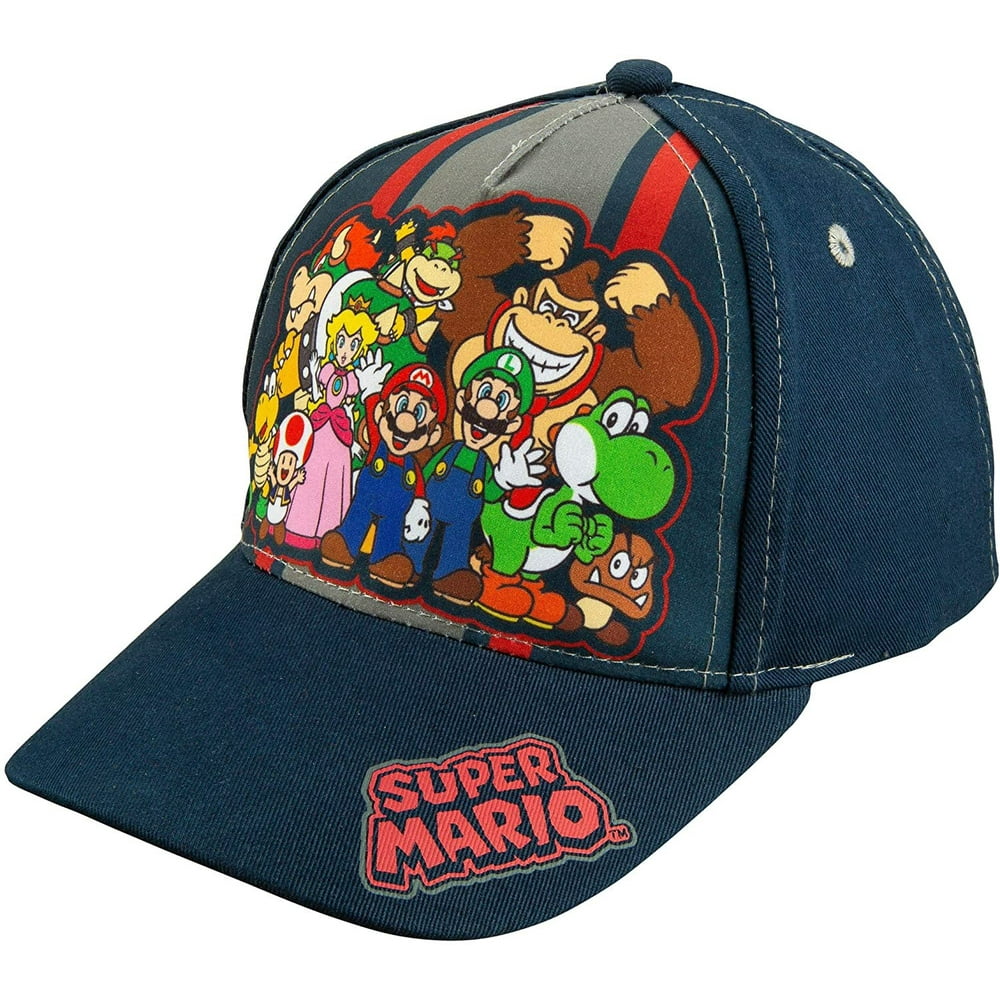 Nintendo - Nintendo Super Mario Family Navy Baseball Cap – Size Boys’ 4 ...