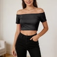 Off The Shoulder Tops for Women 2026 Summer Short Sleeve Slim Fitted ...