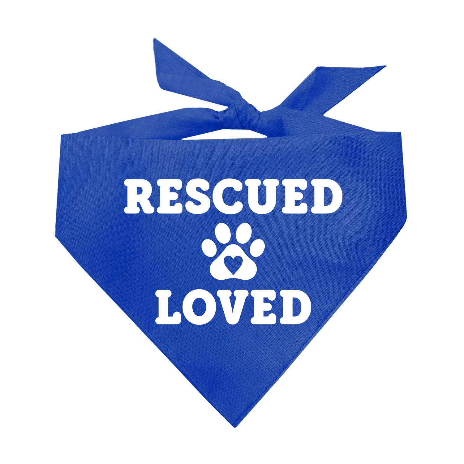 Rescued (Heart Paw) Loved Triangle Dog Bandana - Walmart.com