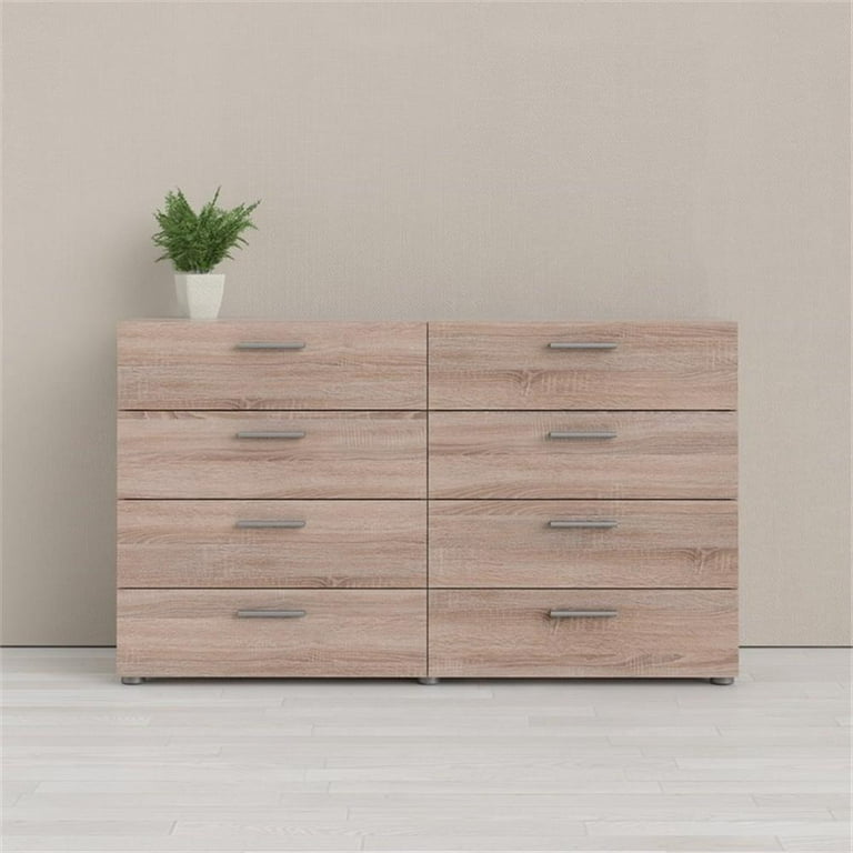 Home square 2pc dresser set with 1 double dresser and 1 chest in truffle store