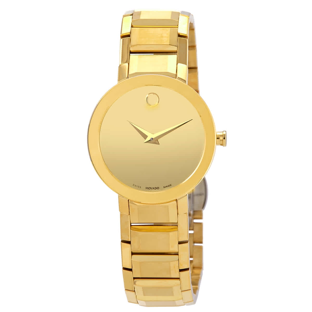 Movado Sapphire Quartz Yellow Mirror Dial Ladies Watch 0607549 ...