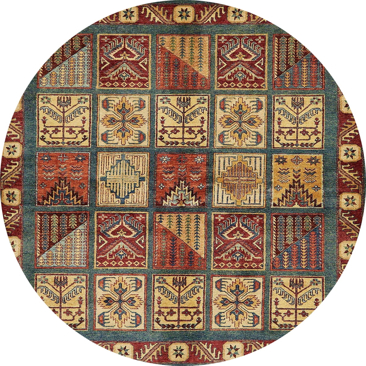 Ahgly Company Indoor Round Abstract Copper Green Abstract Area Rugs, 7 ...