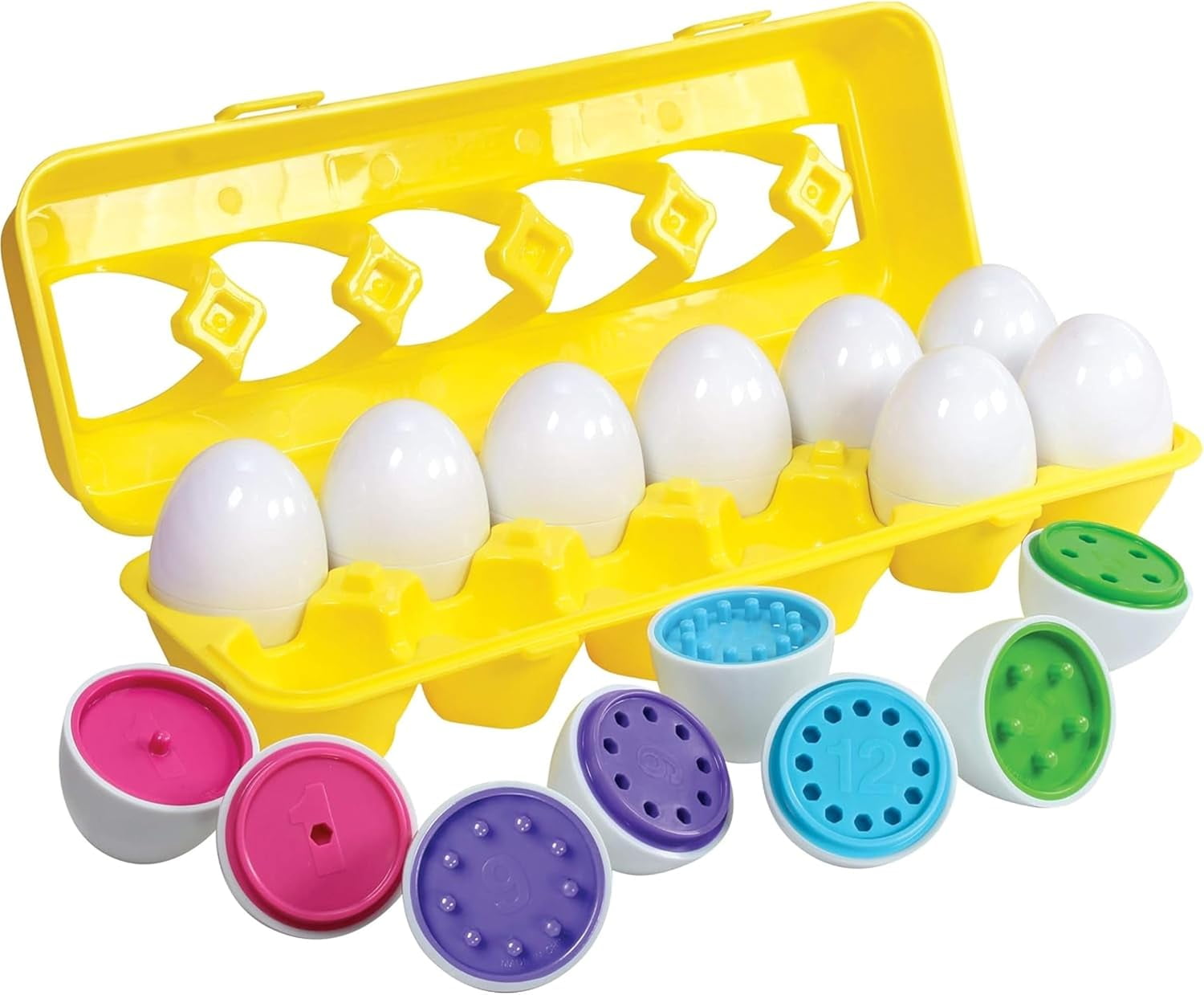 SHILIU-Color Matching Egg Toy Set for Toddlers - 12 Play Eggs with ...