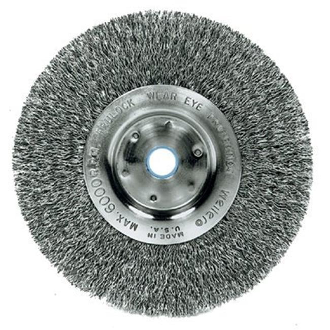 Weiler Narrow Face Crimped Wire Wheel, 6 in D x 3/4 W, .0118 Stainless ...
