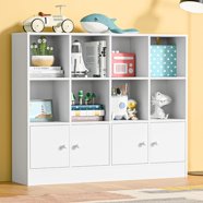 Cozy Castle 3-Piece U-Shaped Bookshelf, 8 Cubes, 4 Doors, Large Storage ...