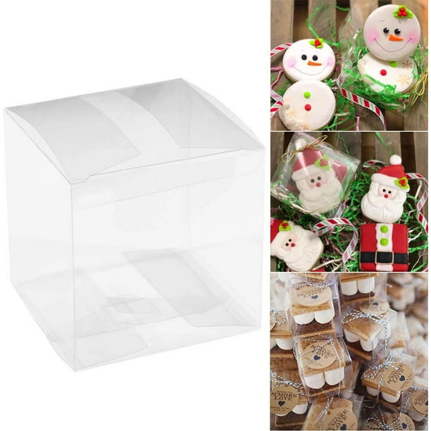Clear PVC Candy Boxes 4"x 4"x 4" Cookie Box Gift Boxes Transparent ...