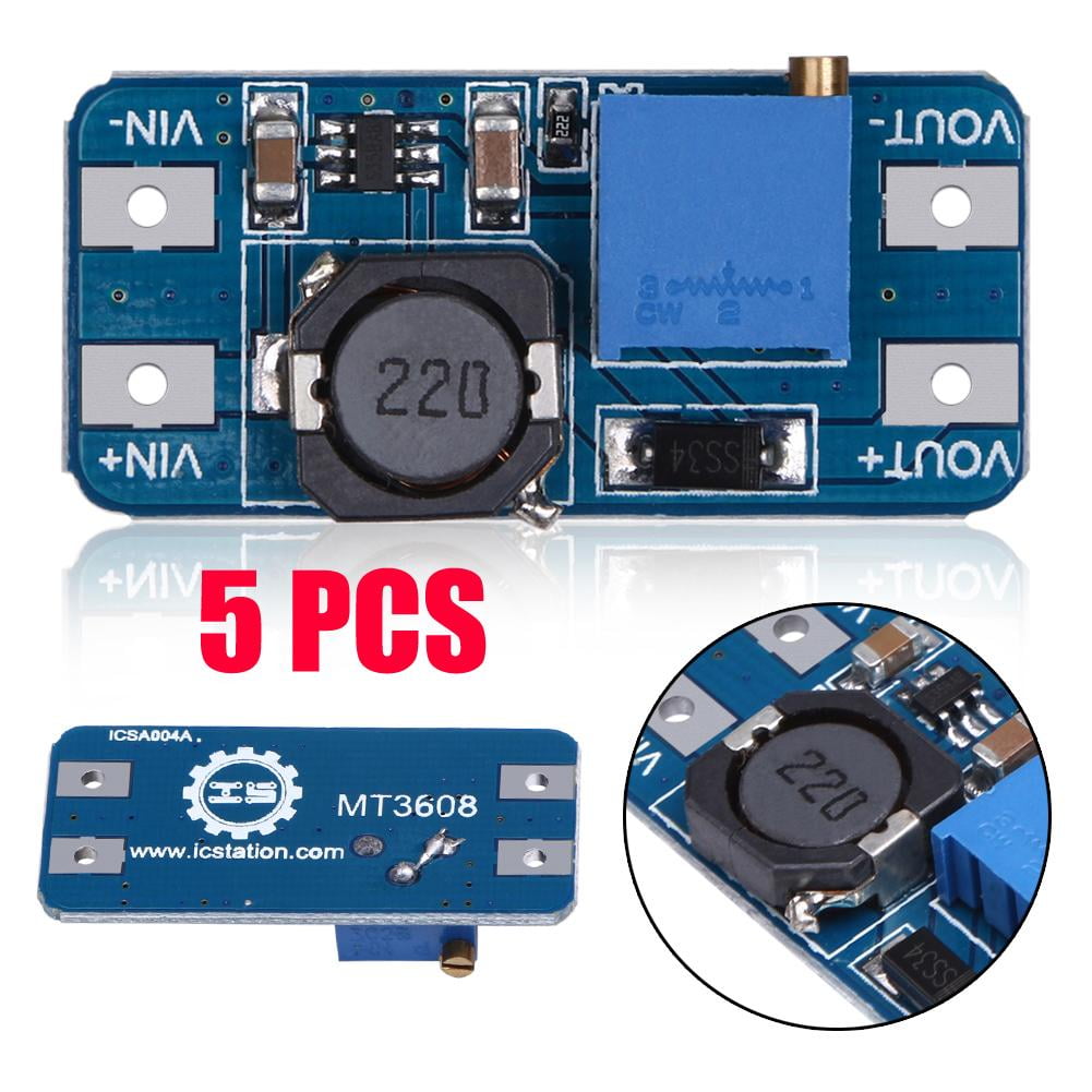 5 uds MT3608 2A DC-DC Step Up Power aplicar módulo de potencia de ...