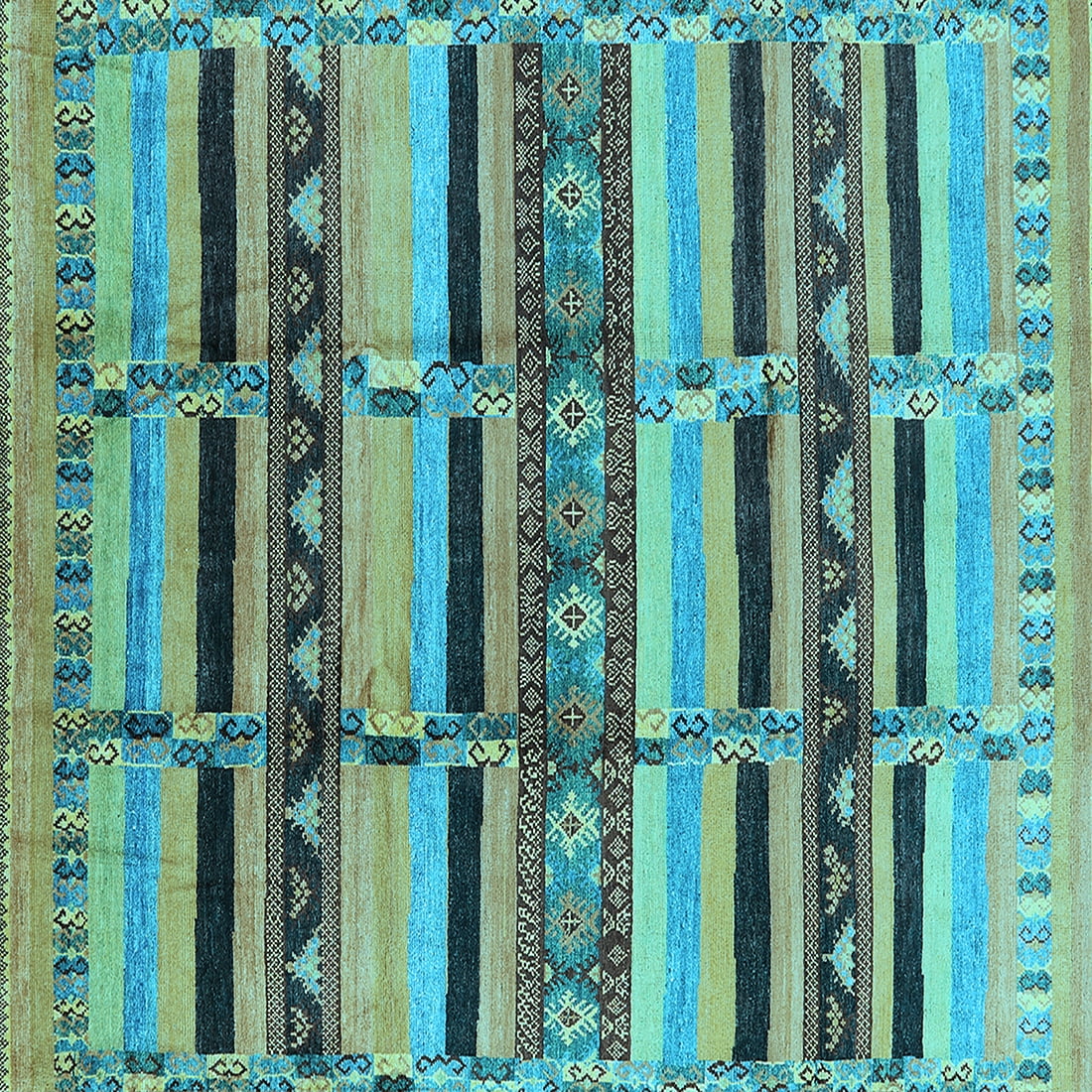 Ahgly Company Indoor Square Oriental Light Blue Industrial Area Rugs, 6 ...