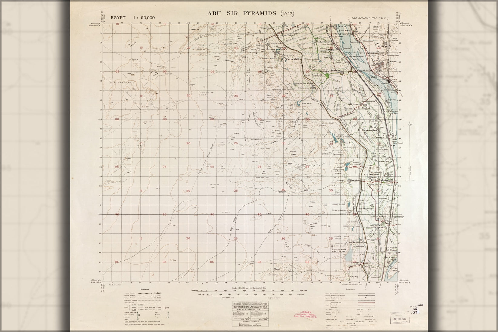 24"x36" Gallery Poster, map of Abu Sir Pyramids egypt 1927 - Walmart.com