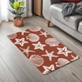 Brick Red Coastal Door Mat 16x24 Inch Starfish Shell Ocean Nautical ...